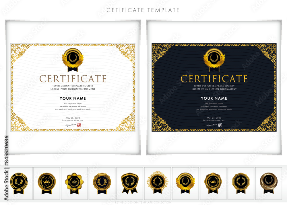 Luxury modern frames and shapes, templates for certificates of ...