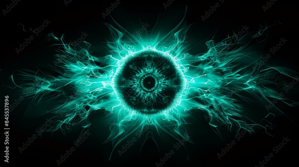 Stunning explosion of energy with a shockwave of glowing particles ...