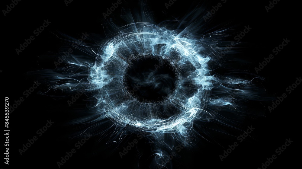 Powerful shockwave of energy with a burst and explosion of glowing ...