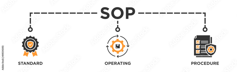 SOP banner web icon vector illustration concept for the standard ...