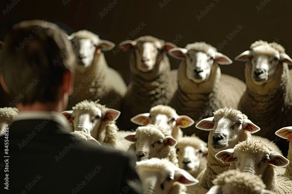 Politician delivering a persuasive speech to an attentive audience ...