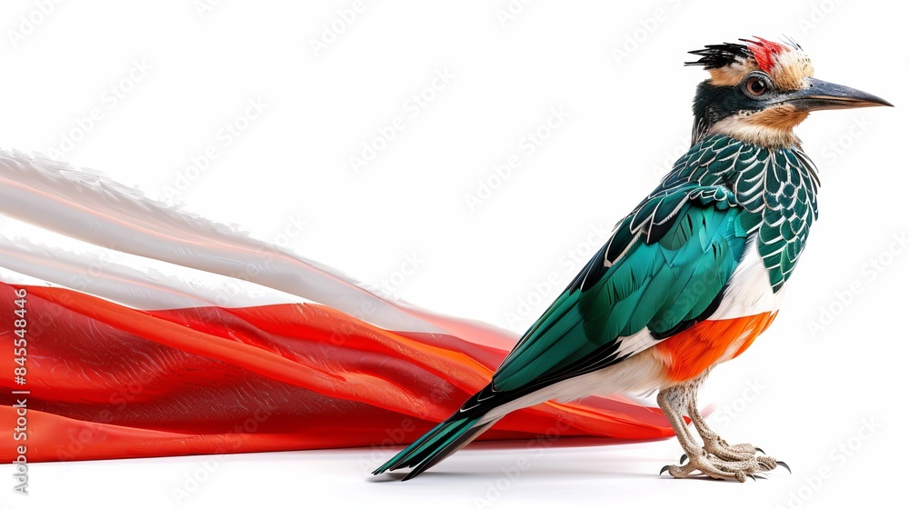 The flag of Hungary with a Turul bird, white background, super ...