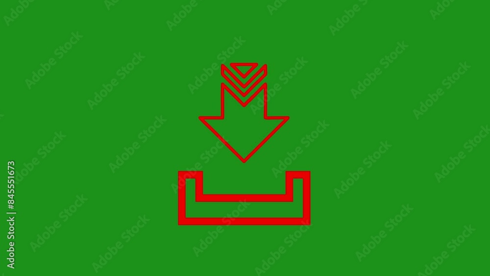 Download icon animation. flat download sign down arrow moving animation ...