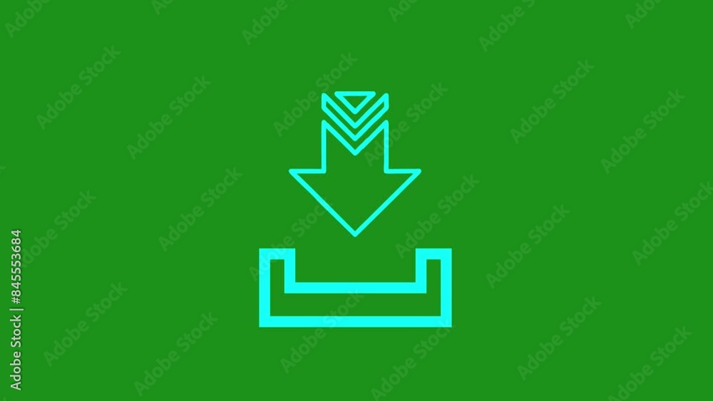 Download icon animation. flat download sign down arrow moving animation ...
