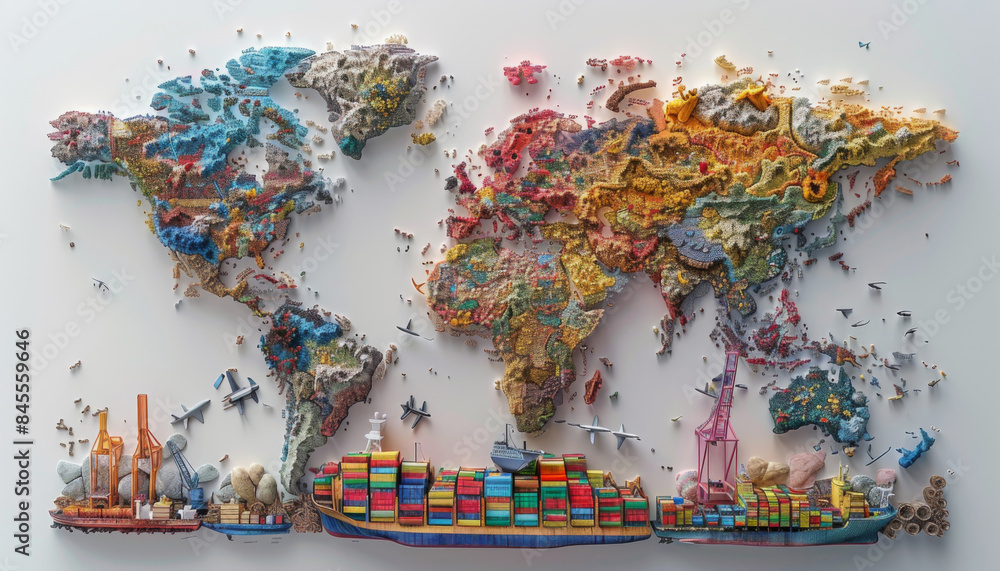 Global Trade Routes, Maps or illustrations showcasing the major trade ...