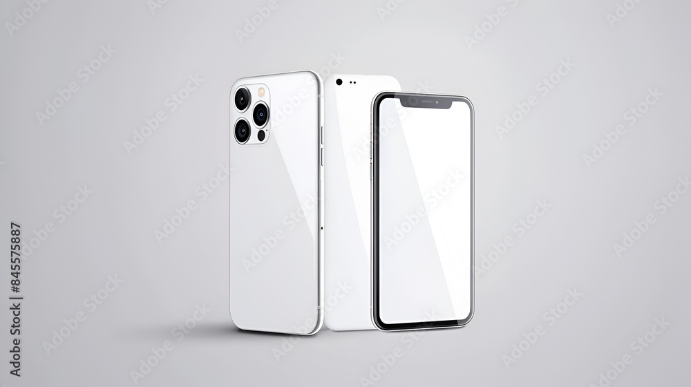 Mock-up screen smartphone with ios and back side smart Ulraine, Irshava ...