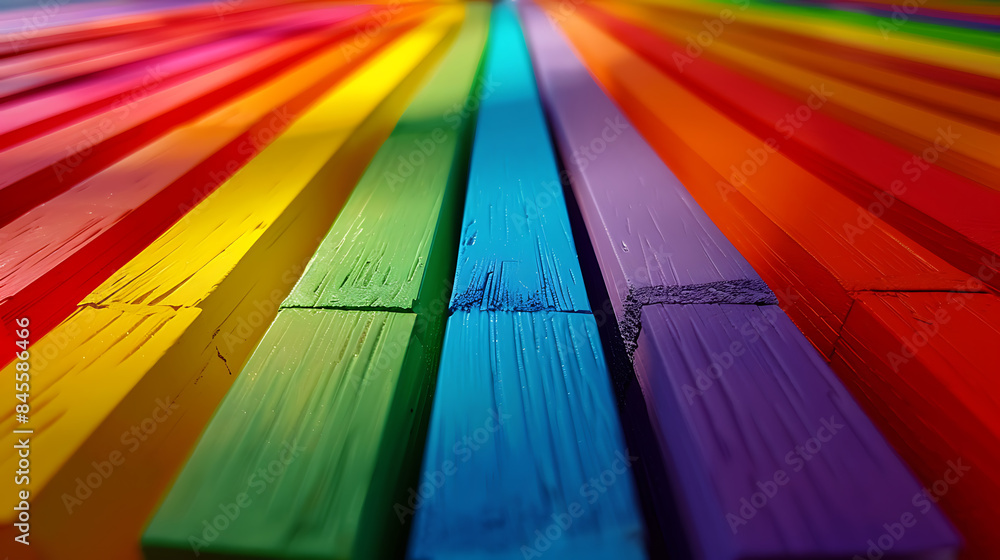 Multi color Wooden sticks. A color palette with rainbow colors. Color ...