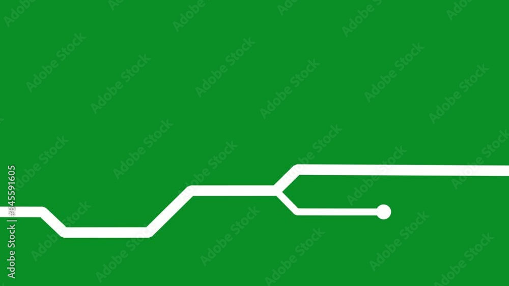 Electrical circuit animation on a green screen. The electrical circuit ...
