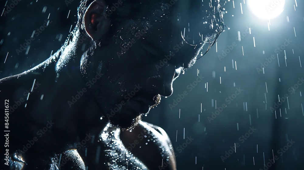 Beads of sweat glisten under the bright sun, shimmering like tiny ...