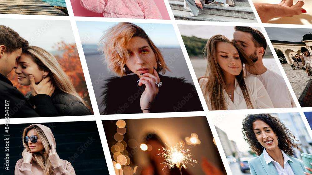Mosaic Photo Revel Slideshow template contains 45 placeholders and 1 ...