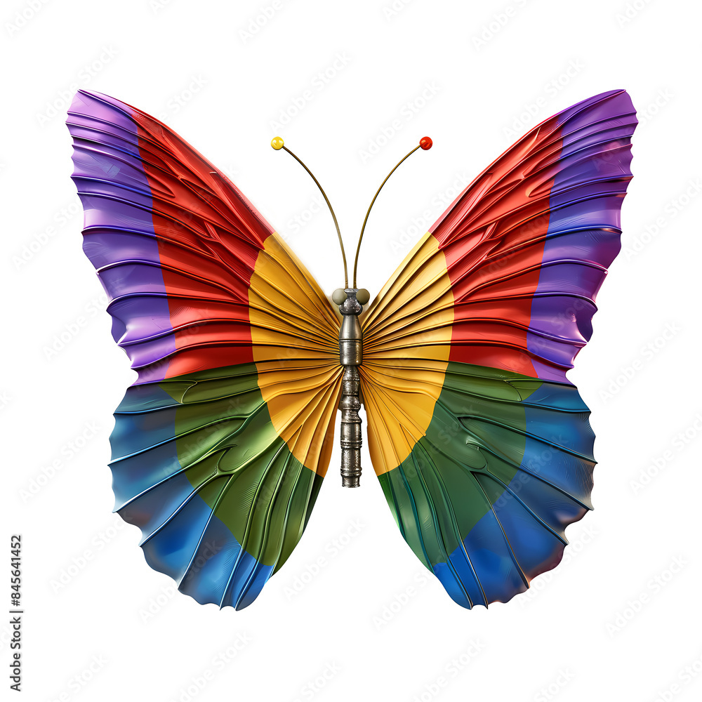 Butterfly with the colors of gay pride. Concept of freedom, equality ...