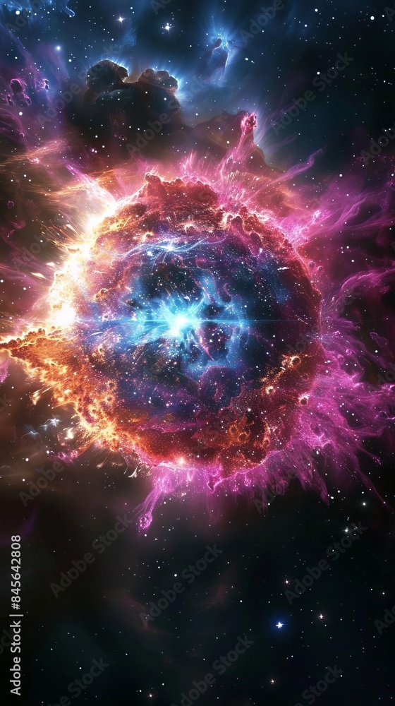 146 Celestial 3D cartoon cosmic phenomenon of a dying stars spectacular ...