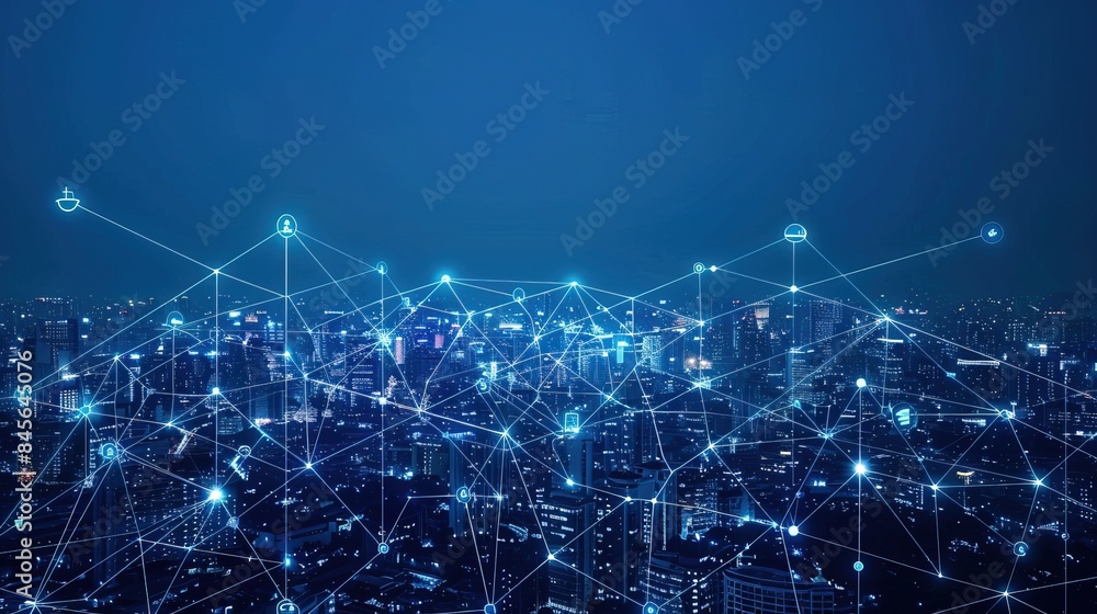 Concept of iot and digital connectivity Showcasing a network of devices ...