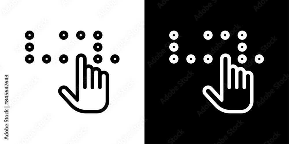 Braille Alphabet Icon Set. Symbol for Braille Communication. Stock ...