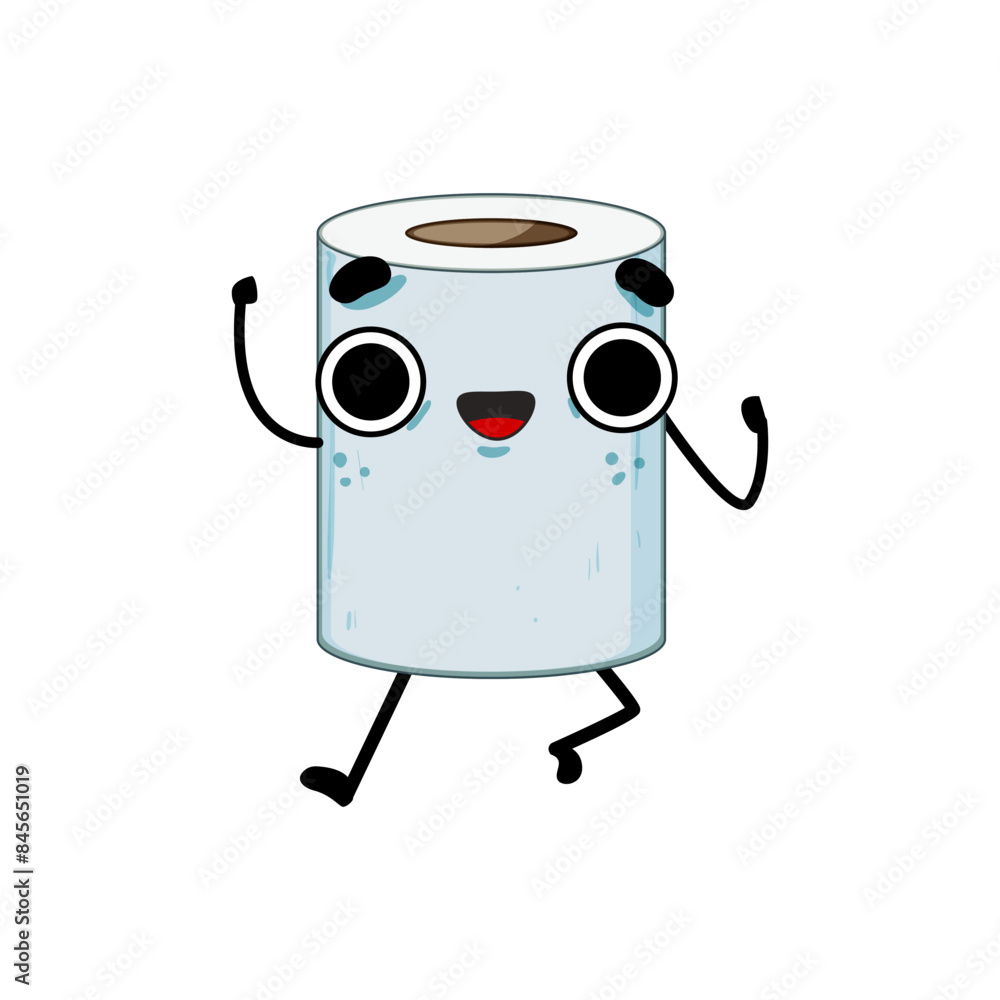 poop toilet paper character cartoon. cute emoji, tissue poo, clean ...