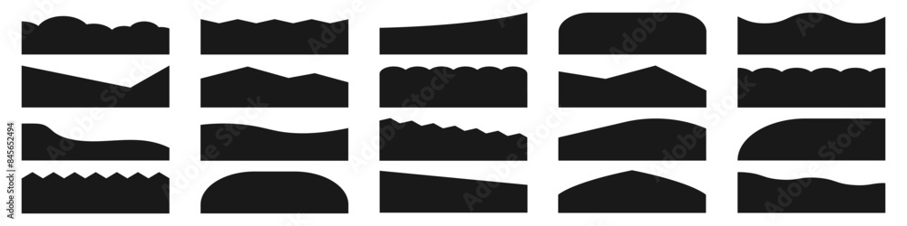 Collection of simple separator footers, modern dividers shapes for ...