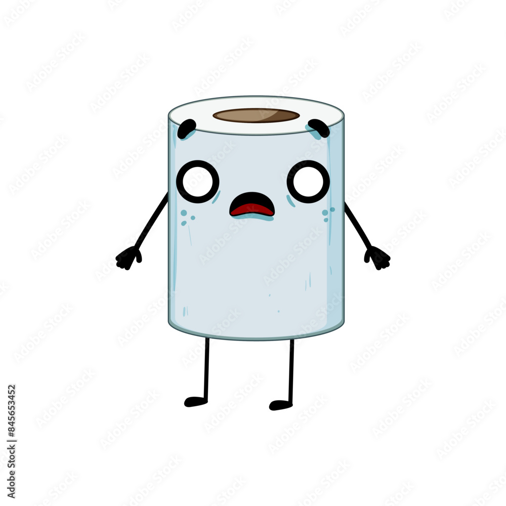 tissue toilet paper character cartoon. poo clean, mascot hygiene, craft ...