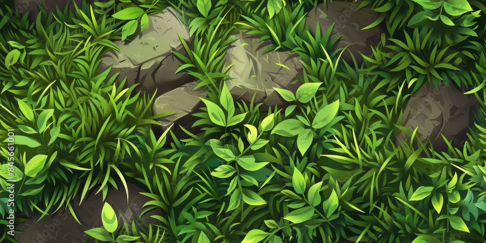 Seamless grass texture, 2d game grass texture, cartoon seamless grass ...