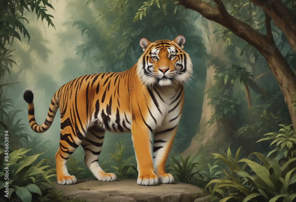 Tiger in the Forest, Tiger on the Prowl, Tiger Roaring Loudly, Tiger ...