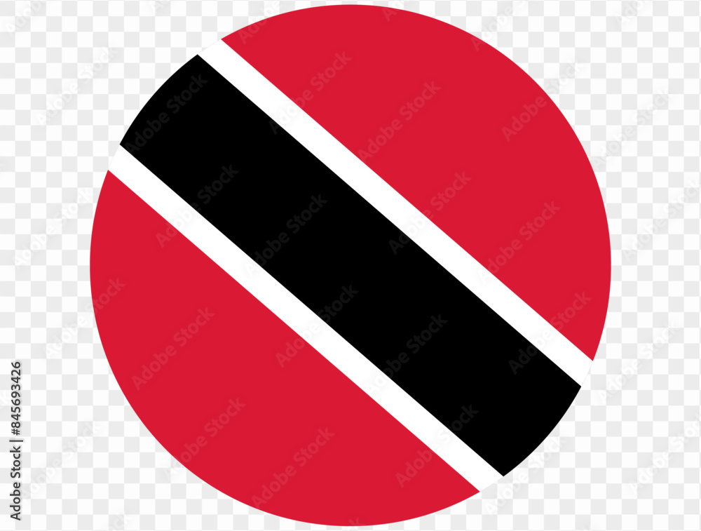 Trinidad and Tobago flag button on png or transparent background. vector illustration. Stock ...