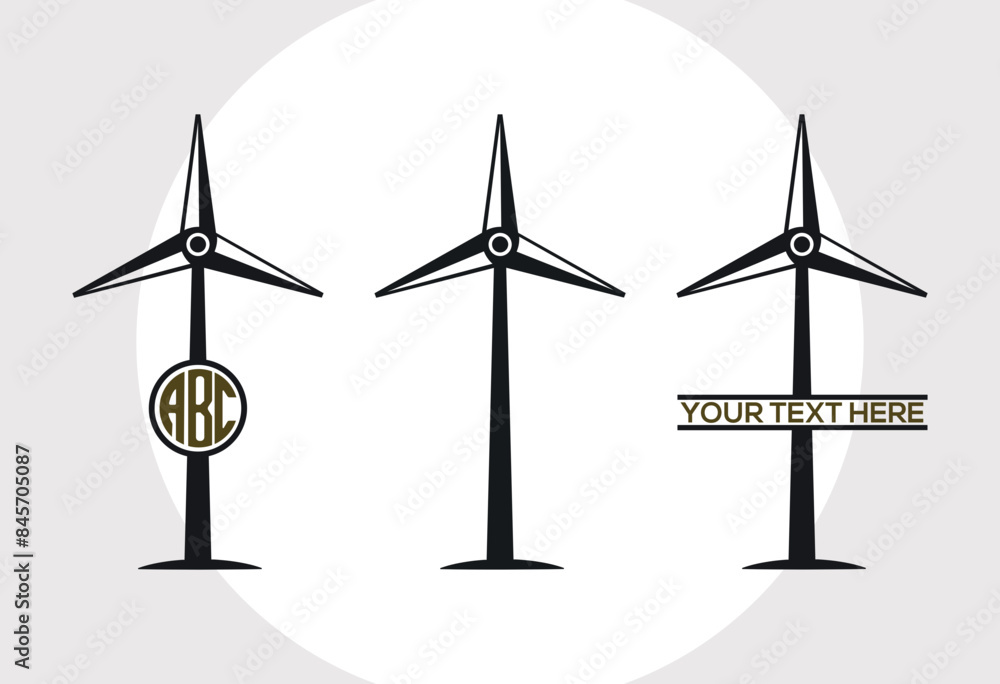 Wind Turbine SVG Cut File, Wind Turbines Landscape Svg, Wind Energy Svg ...