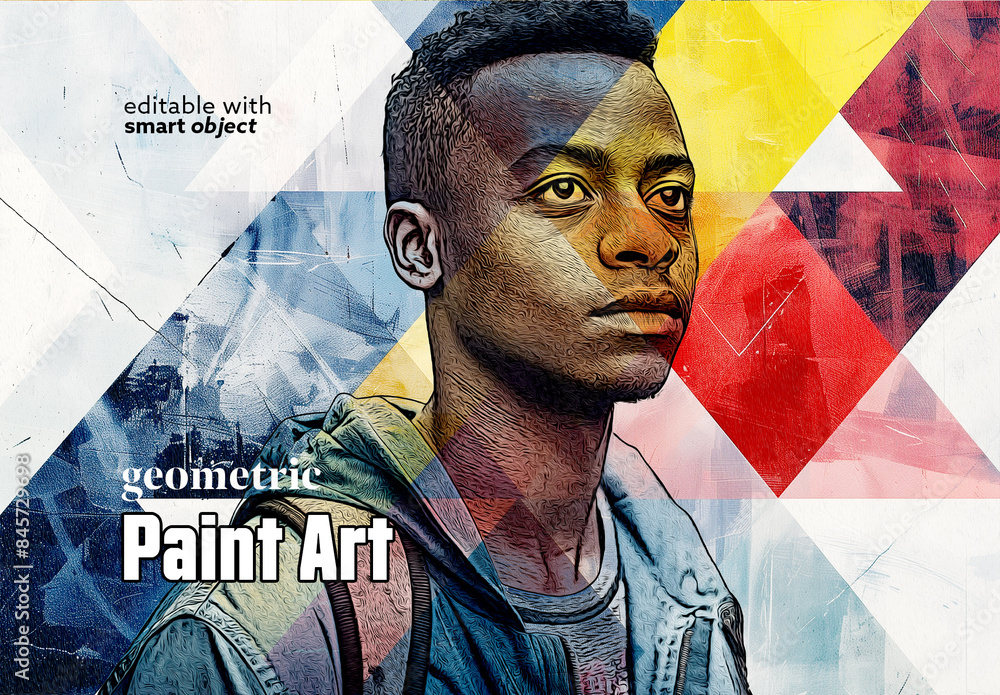 Geometric Paint Art Effect. Some Elements are AI Generated Stock ...