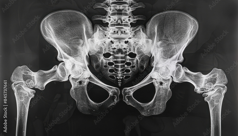 X-ray of the pelvis and spinal column of a woman Stock Photo | Adobe Stock