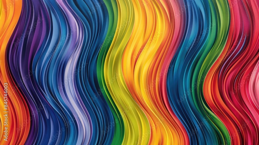Rainbow Curves Curved lines in a spectrum of rainbow colors, blending ...