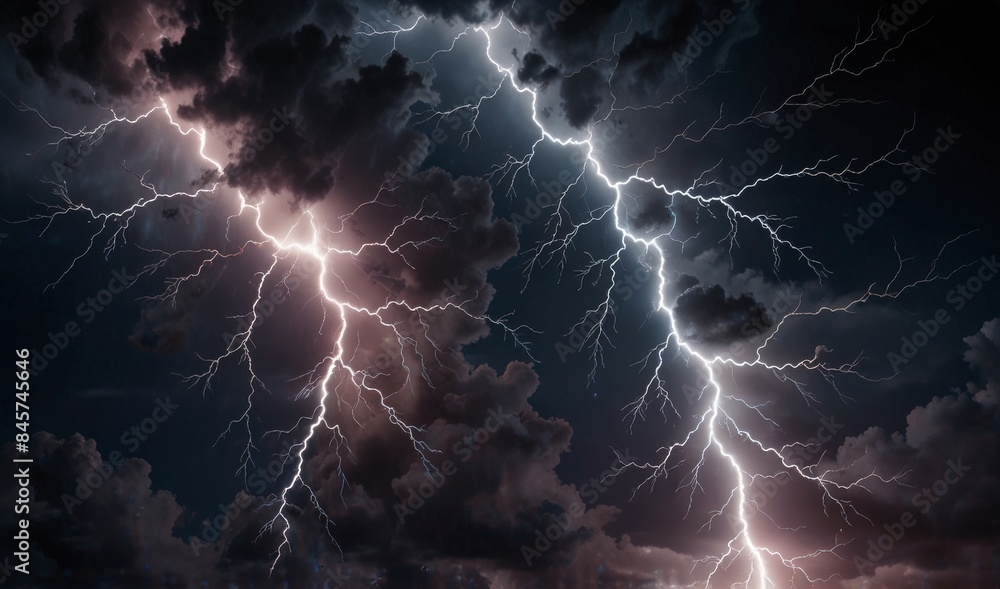 A flash of lightning and thunder spark on a transparent background ...