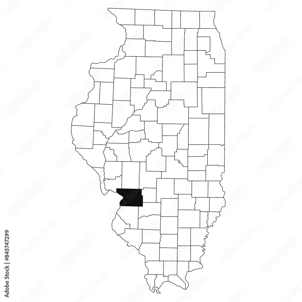 Map of Madison County in Illinois state on white background. single ...