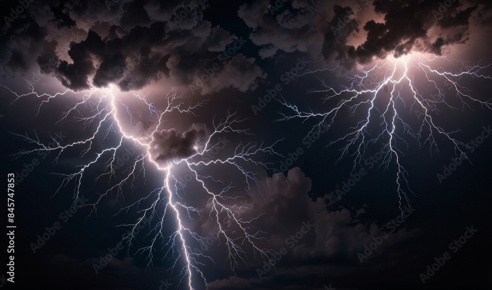 A flash of lightning and thunder spark on a transparent background ...