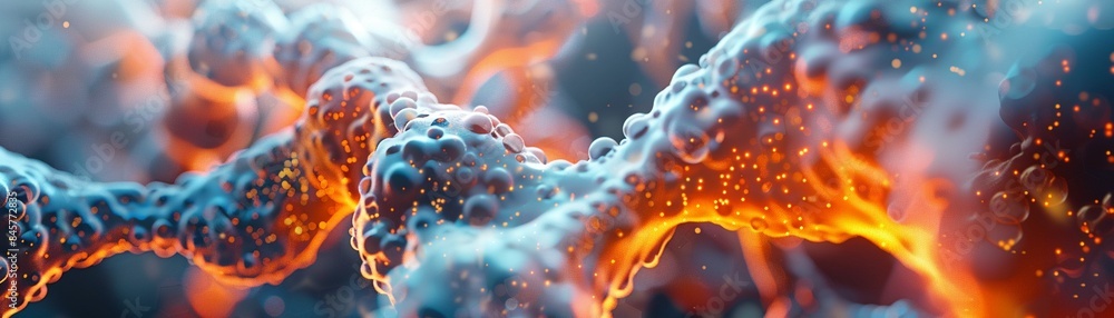 Human cells under a microscope, vibrant HD image showing genetic ...