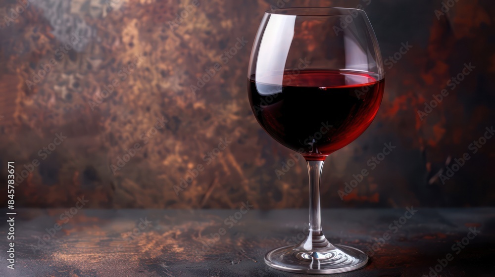 Elegant glass of red wine with a dark, moody background highlighting ...