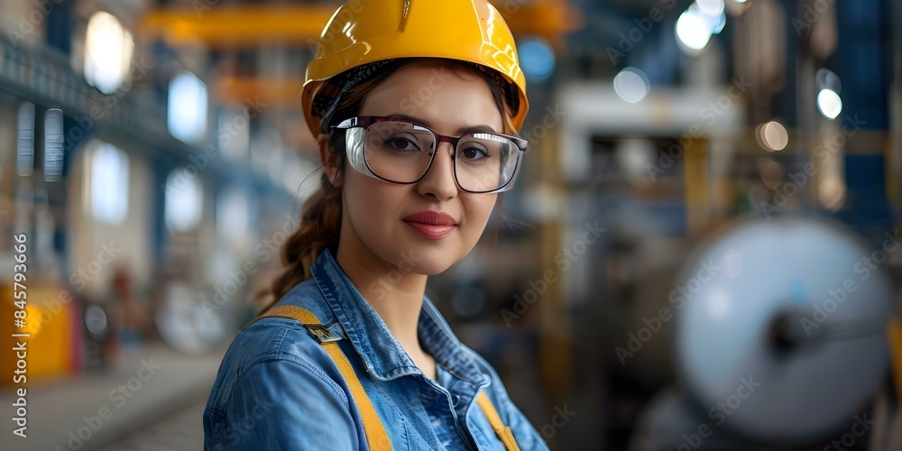 Middle Eastern Female Mill Operator Ensuring Smooth Machinery Operation ...