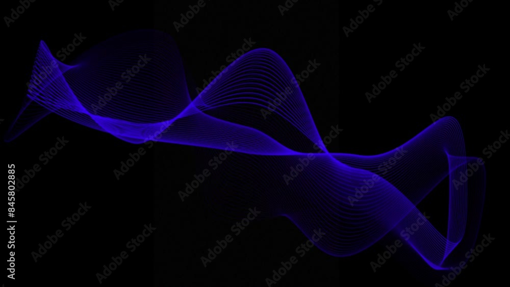 Abstract blue line animation with four colour accents, spinning and ...