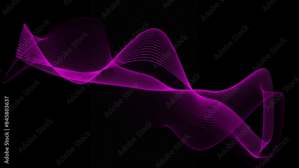Abstract pink line animation with four colour accents, spinning and ...