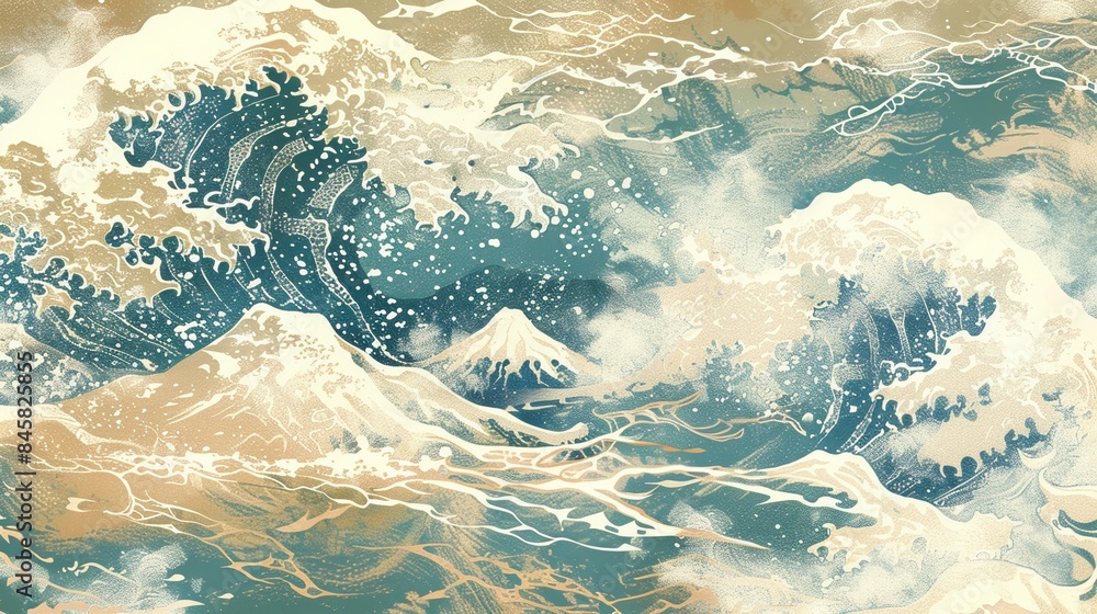 Vector illustration of tide of sea water Stock Illustration | Adobe Stock