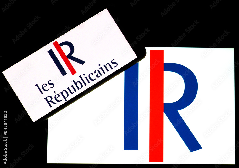 In this photo illustration, political party The Republicans (Les ...
