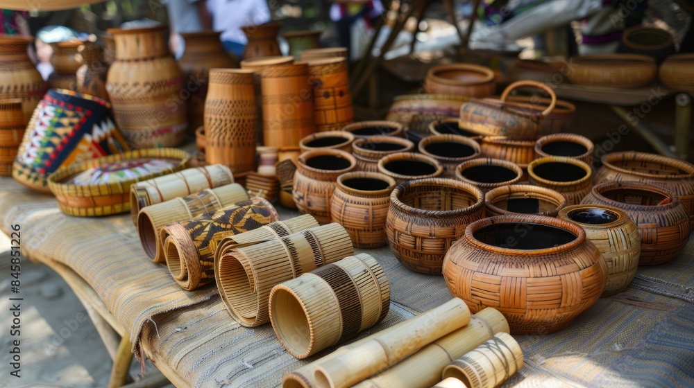 Diverse traditional bamboo and hornbill crafts at kisama heritage ...