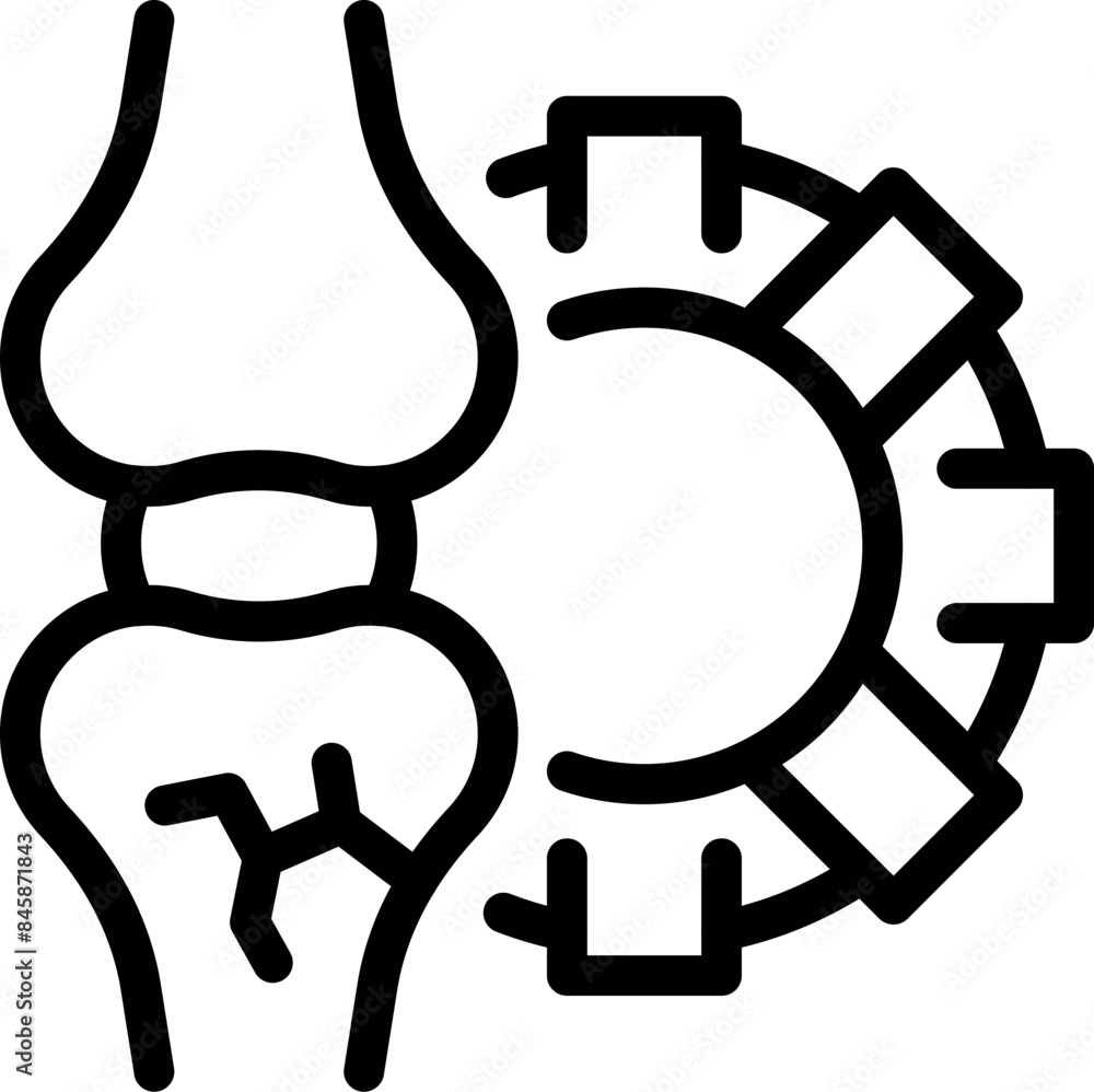 Medical icon depicting orthopedic surgery fixing a broken leg bone with ...