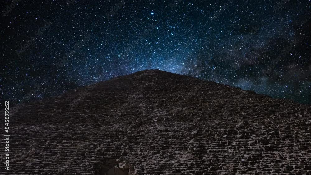 Egypt The Great Pyramid of Giza Milky Way Galaxy Over Pyramid of Khufu ...