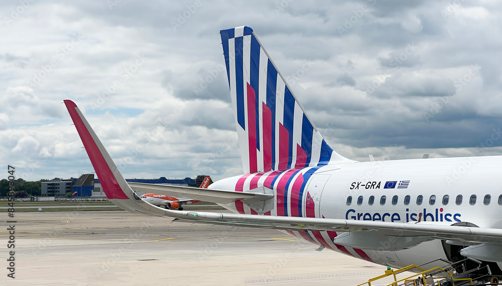 Sky Express Airbus A321 NEO Aircraft Tail Logo Stock Photo | Adobe Stock