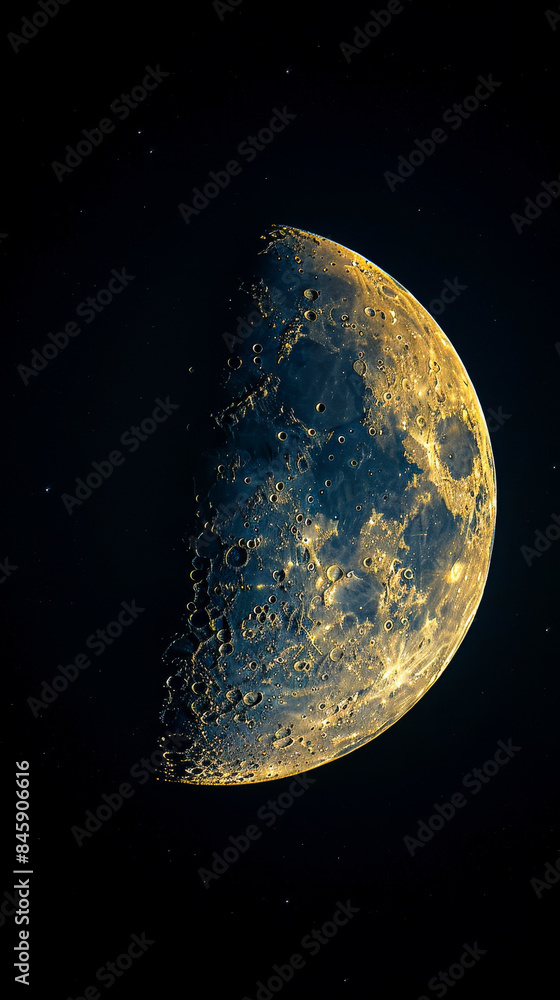 Stunning New Moon in Dark Sky Capturing Craters and Texture at Night ...