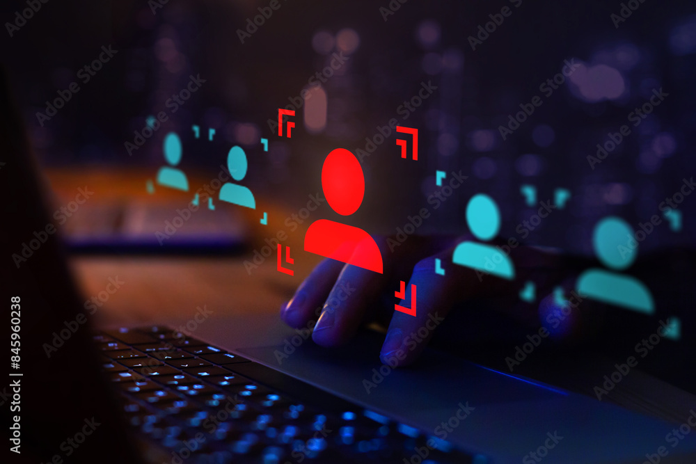 fake identity, suspicious dangerous user hacker, cyber crime Stock ...