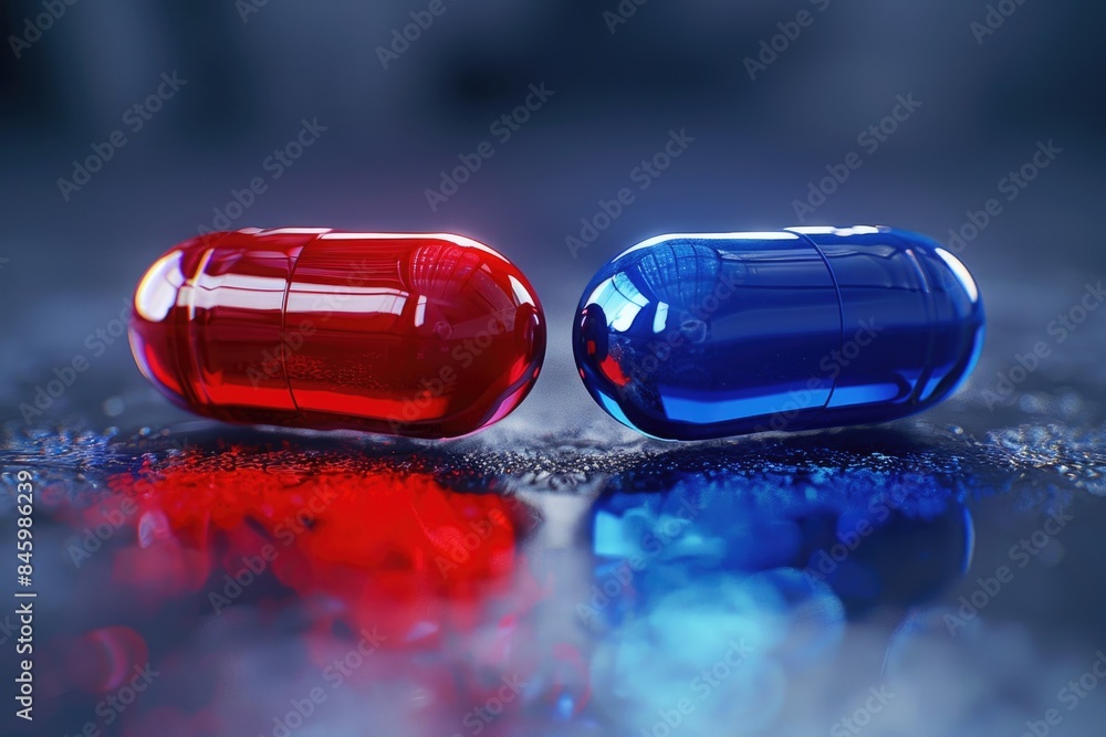 Red Pill Blue Pill concept. The right choice the concept of the movie ...