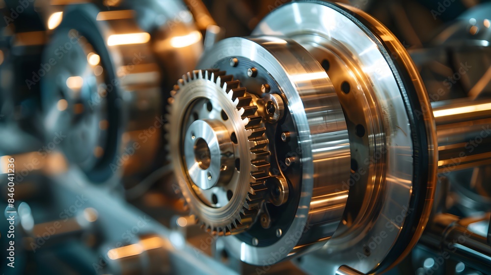 Closeup shot of a spinning flywheel showcasing rotational momentum and ... Closeup shot of a spinning flywheel showcasing rotational momentum and ...