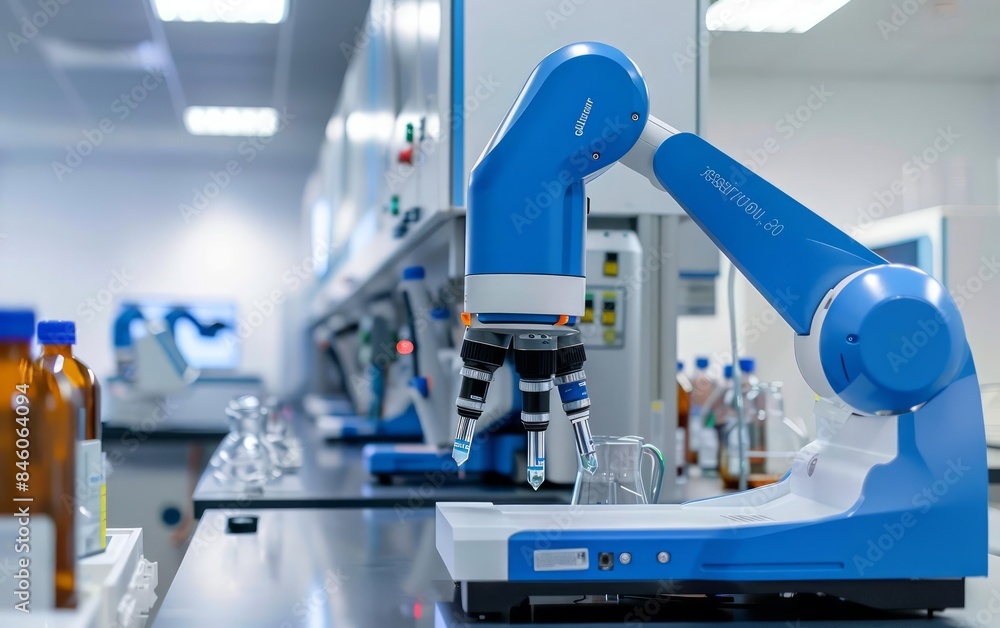 Hightech chemistry labs with automated synthesis robots for efficient ...