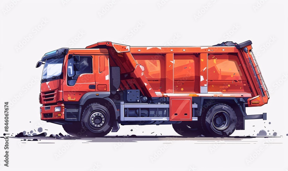 2D Garbage Truck Fleet Stock Illustration | Adobe Stock