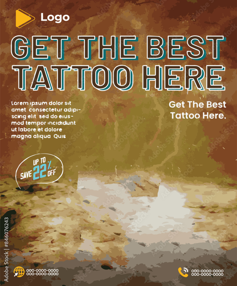 Tattoo studio sale for social media post or square banner template ...