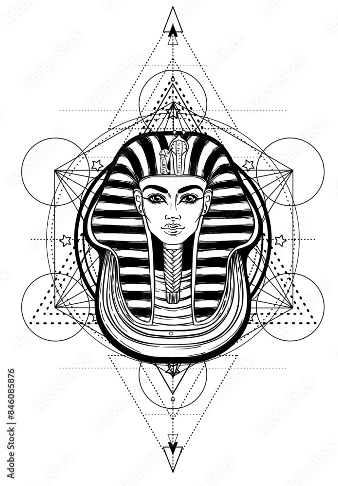 Sacred geometry with egypt symbol. Wings and all seeing eye. Alchemy ...